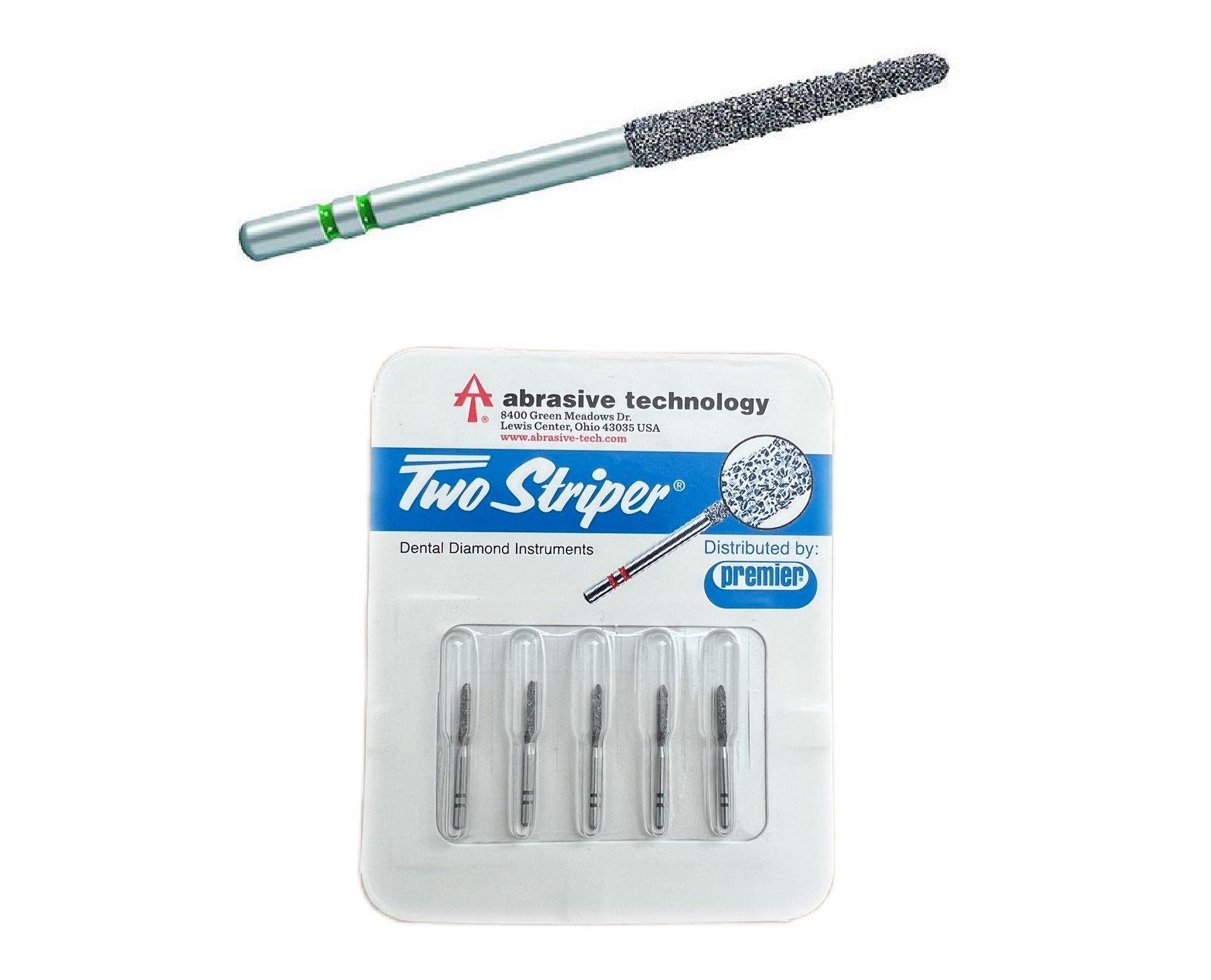 Premier Two Striper FG #250.8C Coarse Diamond Bur 5/Pk (33277)